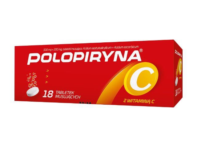 Polopiryna C (500mg + 200mg) x 18 tabl. mus. - Polpharma