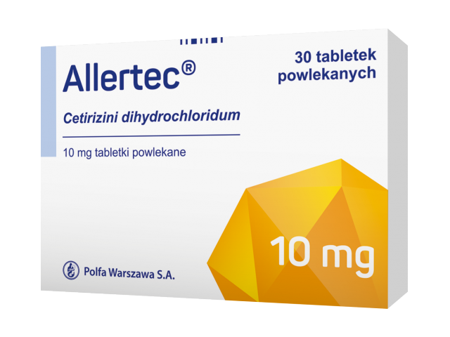 Allertec 10 mg x 30 tabl. powl. - Polpharma