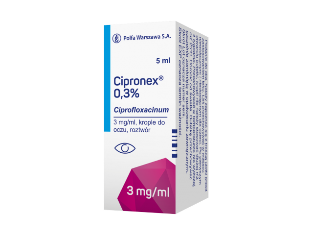 Cipronex 0,3% krople do oczu, rozt. 3 mg/ml 5 ml x 1 - Polpharma