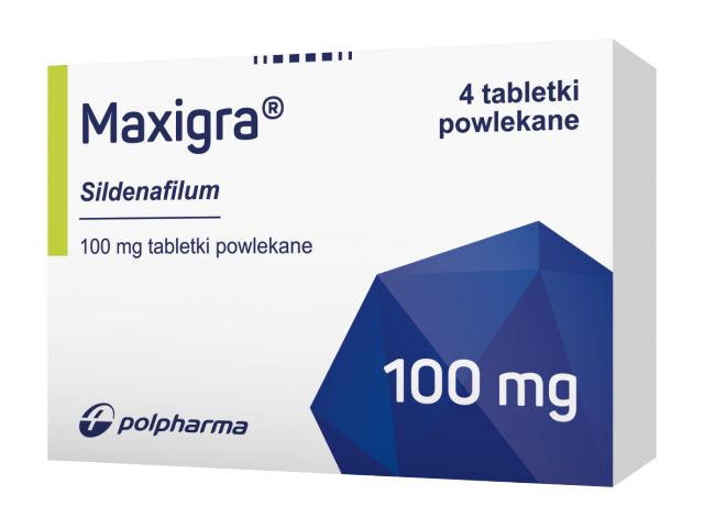 Maxigra 100 mg x 4 tabl. powl. - Polpharma