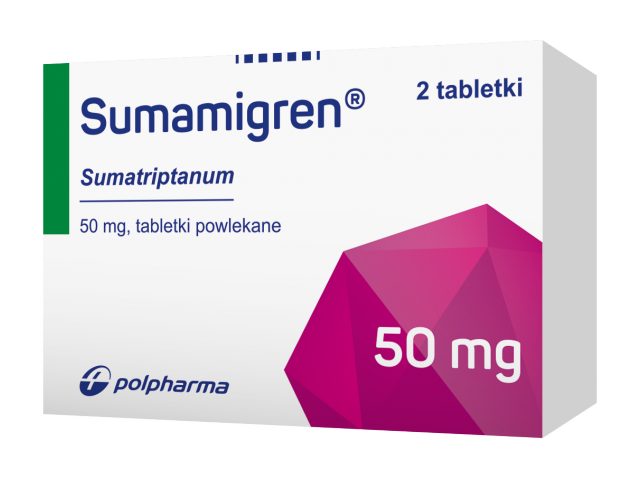 Sumamigren 50 mg x 2 tabl. powl. - Polpharma