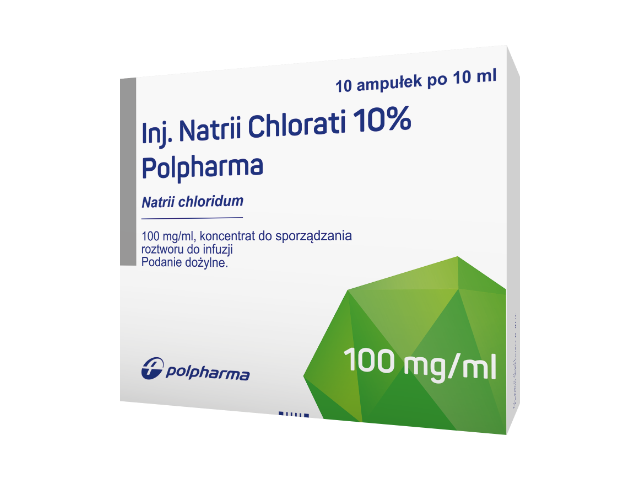 Inj. Natrii Chlorati 10% Polpharma roztwór do infuzji 10 ml x 10 /szkl ...
