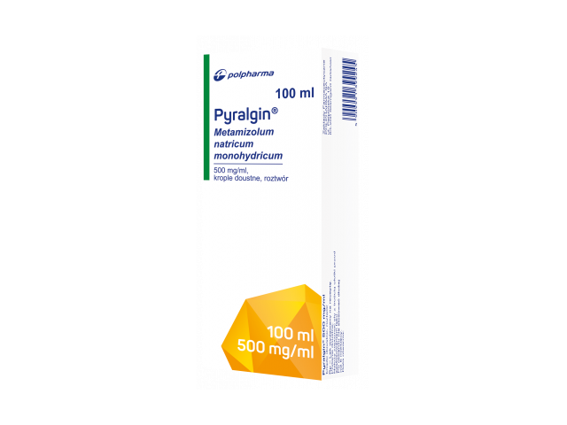 Pyralgin krople doustne, roztwór 500 mg/ml 100ml - Polpharma