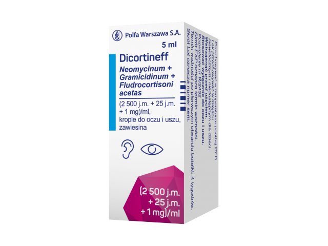 Dicortineff krople do oczu i uszu, zawiesina 5 ml - Polpharma